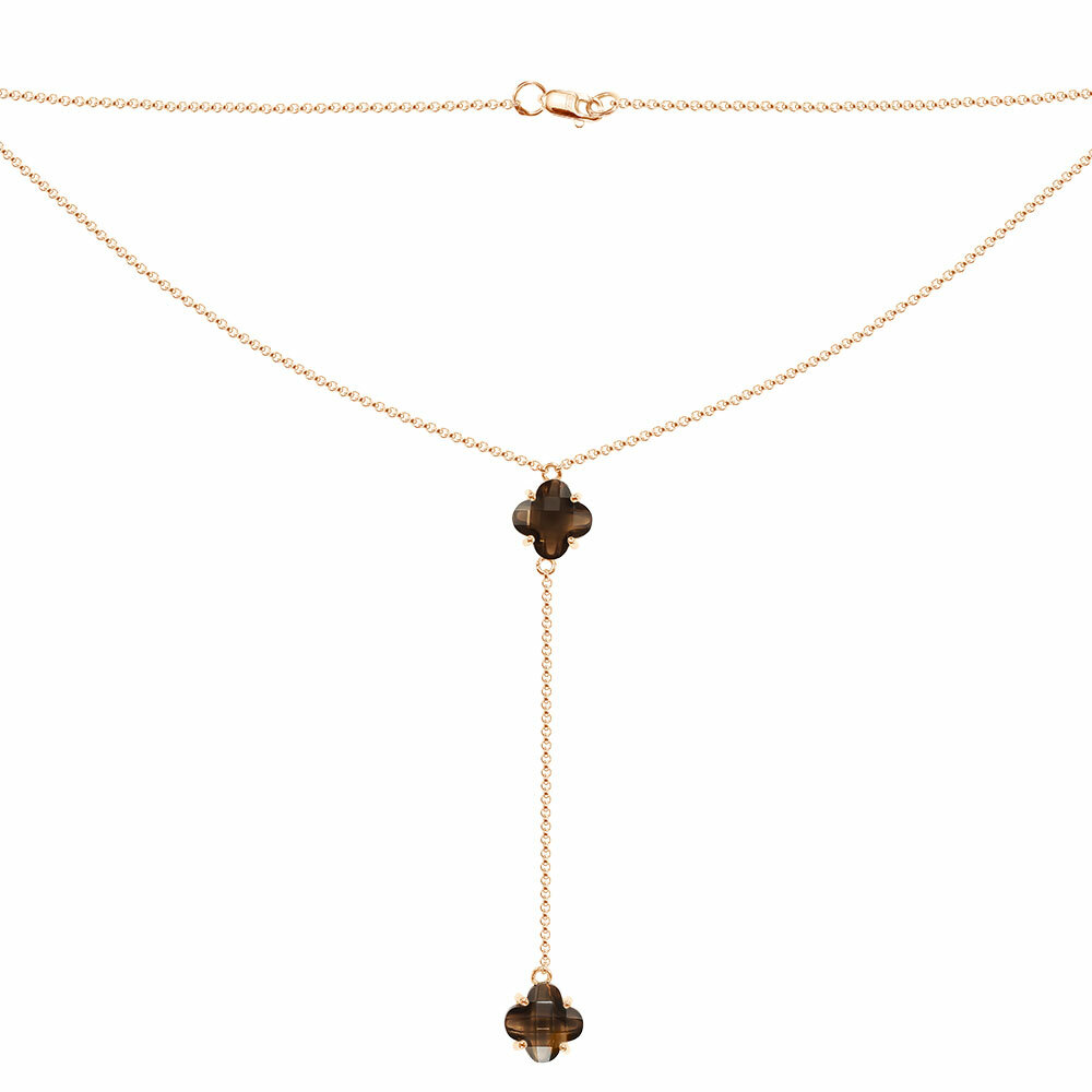 Колье, красное золото, 585 проба, раухтопаз