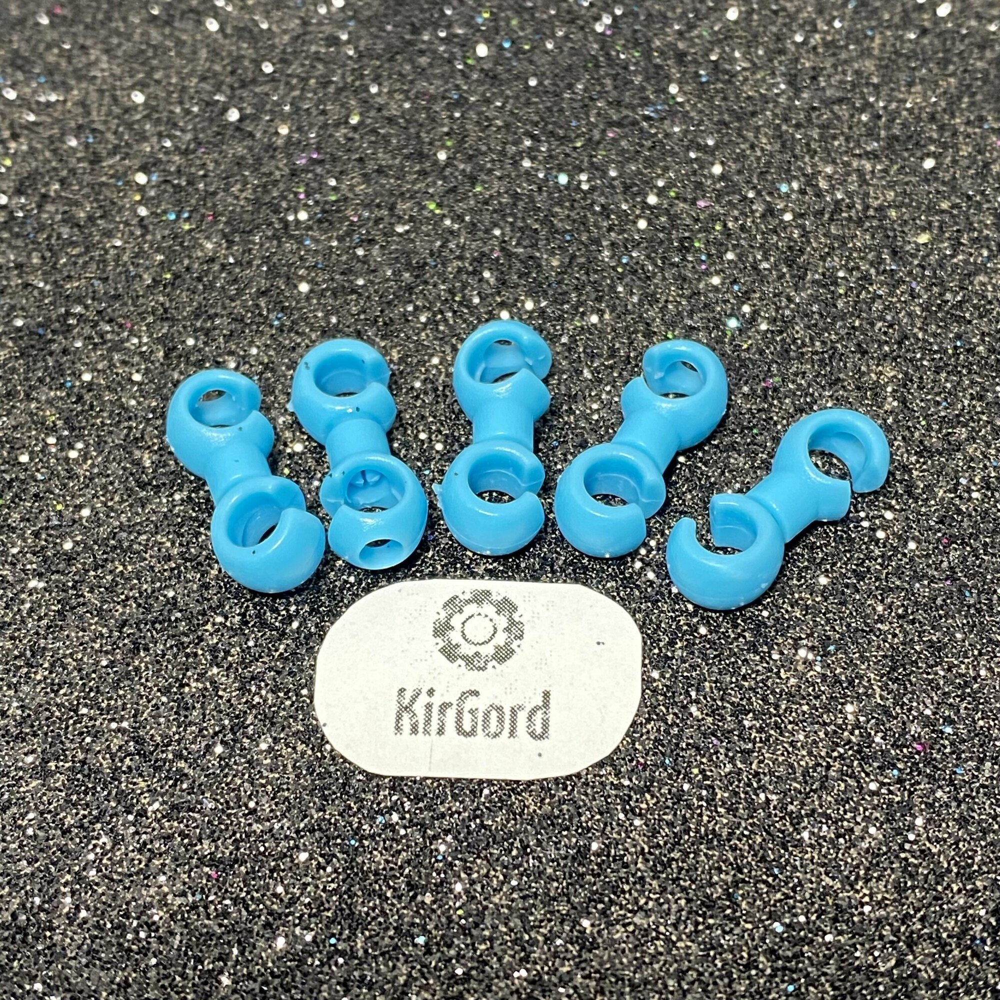 Фиксатор S-образный, для рубашек тросов велосипеда, цвет голубой, 5шт.