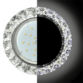 Ecola GX53 H4 5361 св-к Стекло Круг с крупными стразами Конус, Черный/Хром 52x120 FQ53RGECB