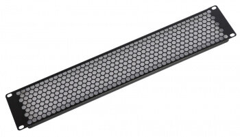 Фальш-панель ЦМО в шкаф 19", высота 2U, перфорированная, черная (ФП-2.4-9005)