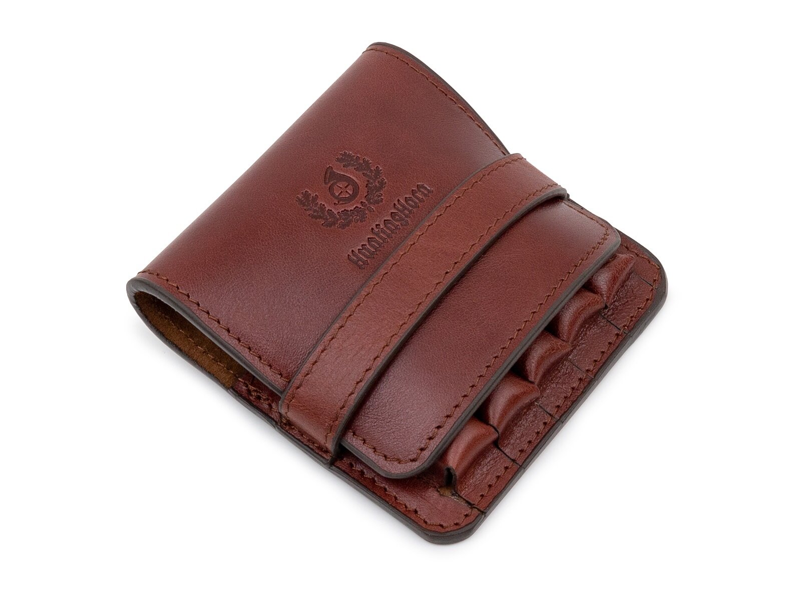 Поясной подсумок HuntingHorn поясной на 5 нарезных патронов, кожа / замша / коричневый (HH063102)