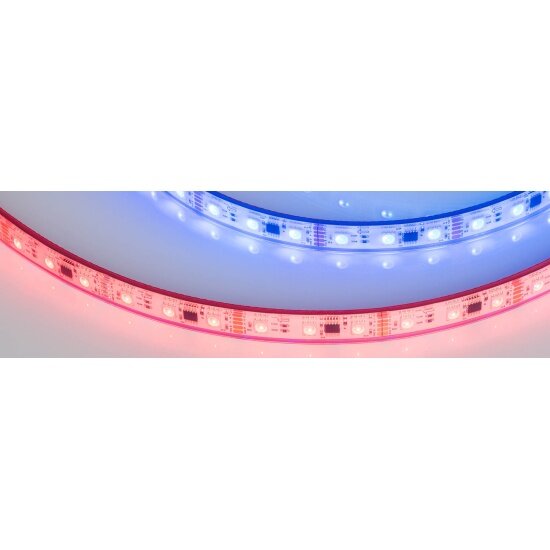 Светодиодная лента герметичная Arlight DMX-PFS-B60-12mm 12V RGB-PX3 14 W/m, IP68, 5060, 5m бегущ (Упаковка 5 метров)