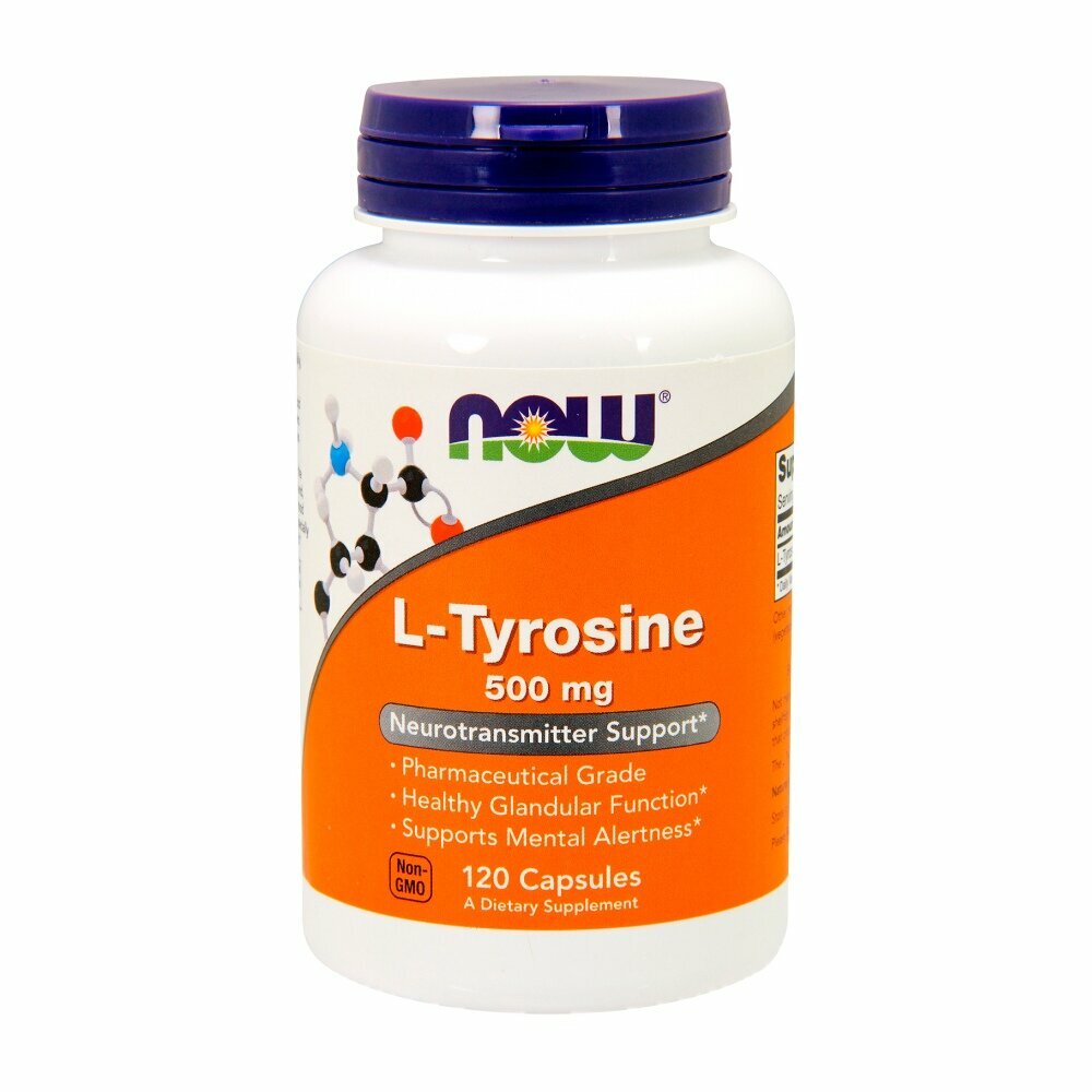 NOW L-Tyrosine, 500 мг / 120 капсул