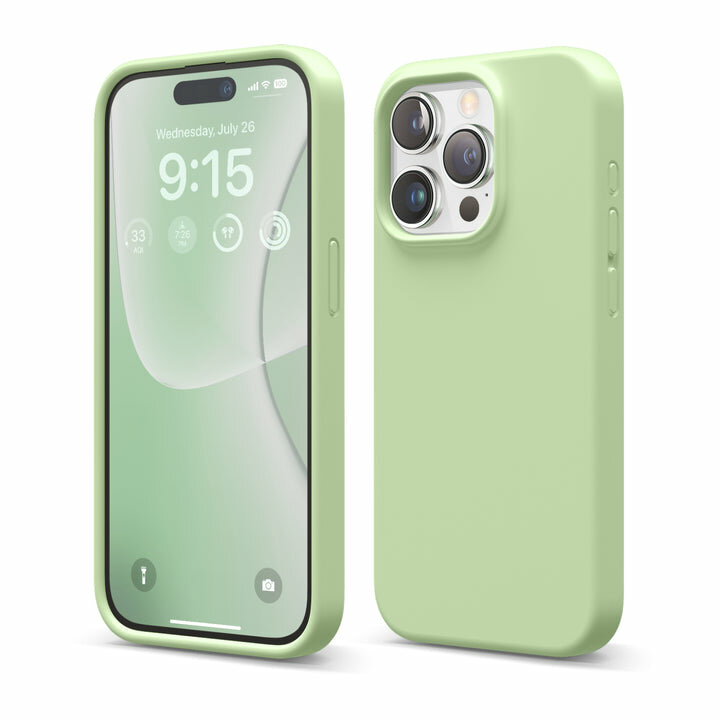 Elago для iPhone 15 Pro чехол Soft silicone (Liquid) Pastel Green