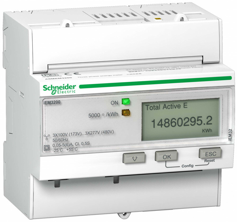Счетчик электроэнергии SE Powerlogic iEM3200 Schneider Electric, установка на DIN-рейку