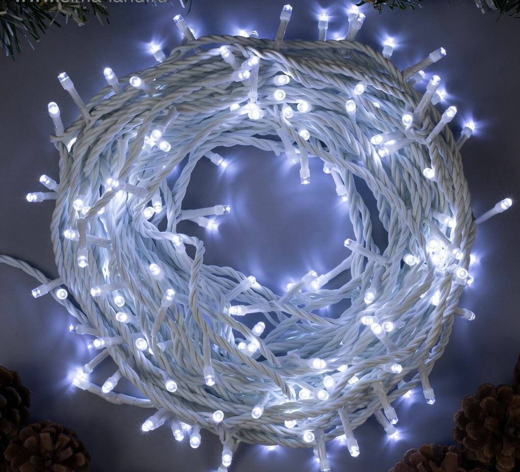 Гирлянда «Нить» 20 м, уличная, IP44, белая нить, 200 LED, свечение белое, 8 режимов, 220 В, бренд Luazon Lighting