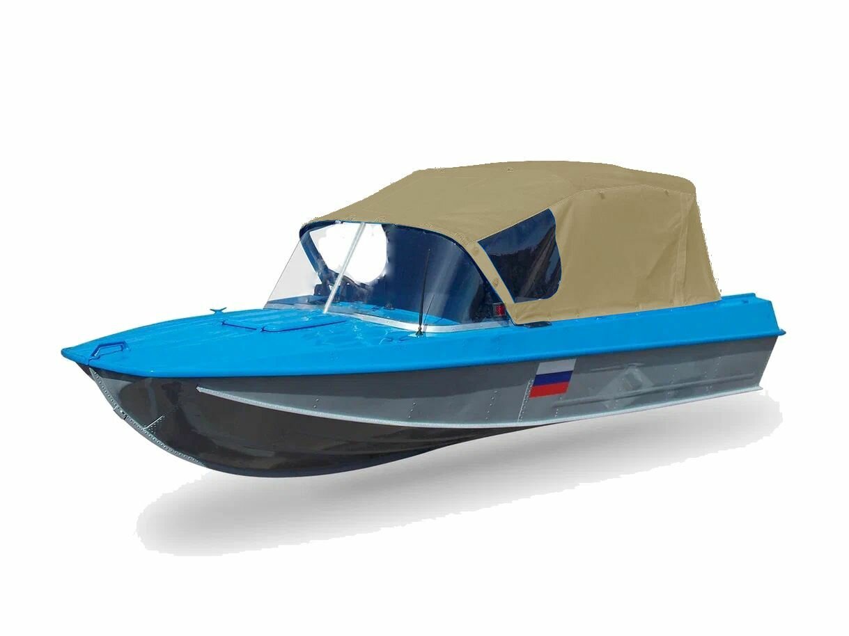 Казанка 5М2,3,4 тент с дугами с креплениями на штатное стекло