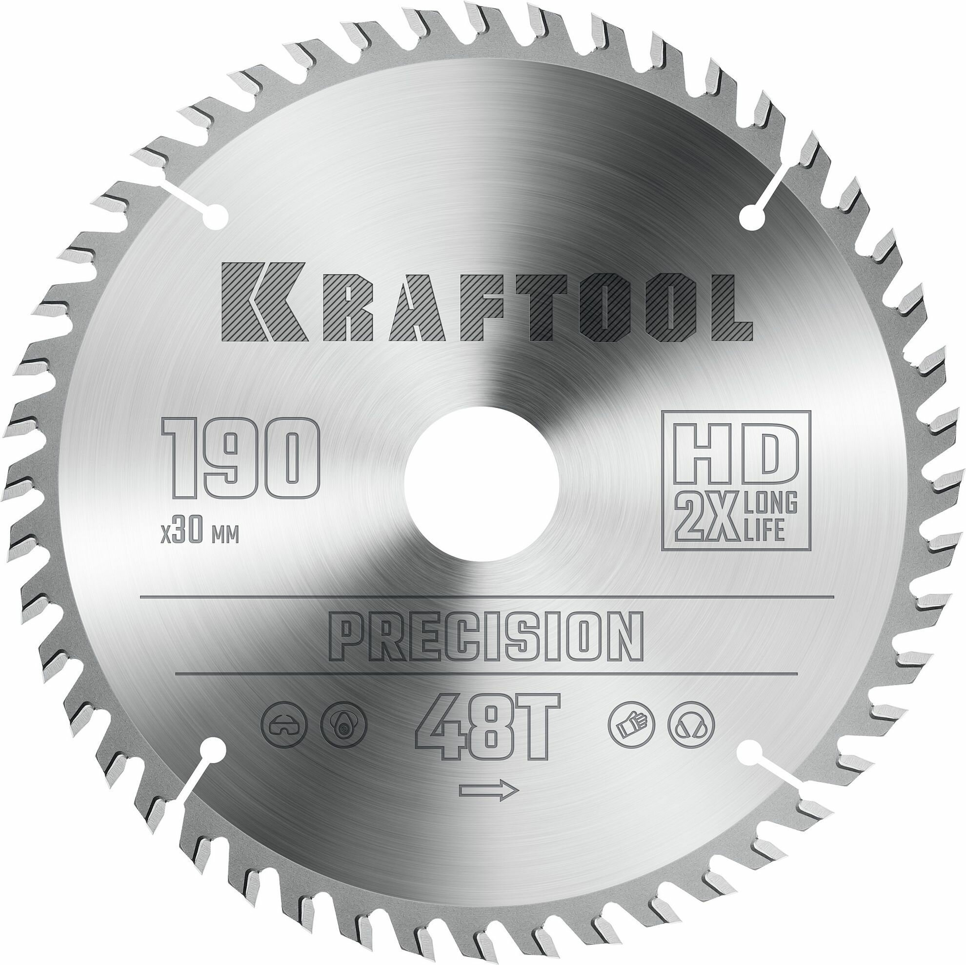 Диск пильный по дереву 190x30 мм 48T Kraftool PRECISSION 36952-190-30