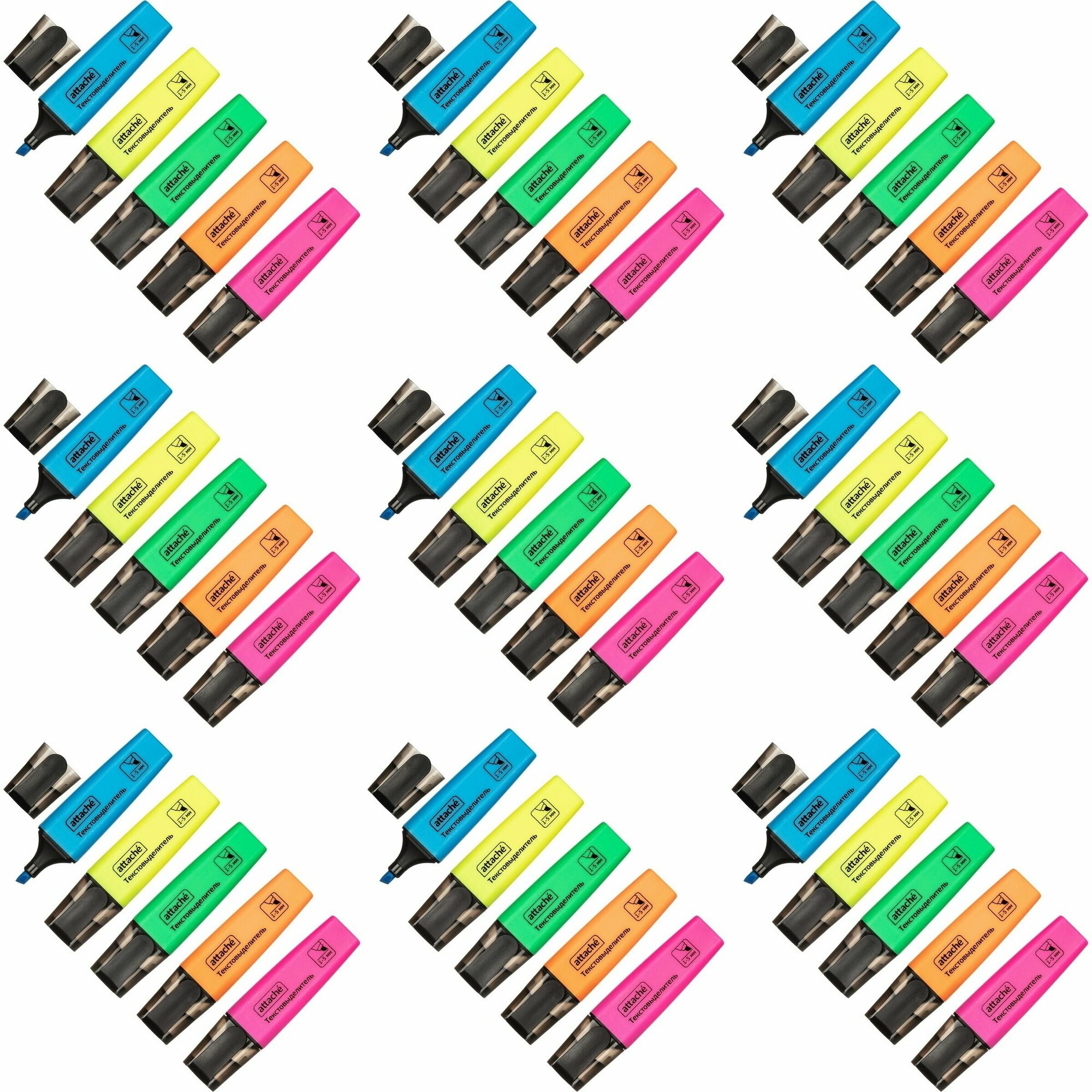 Attache Текстовыделитель Colored, 1-5 мм, 5 цветов, 9 уп
