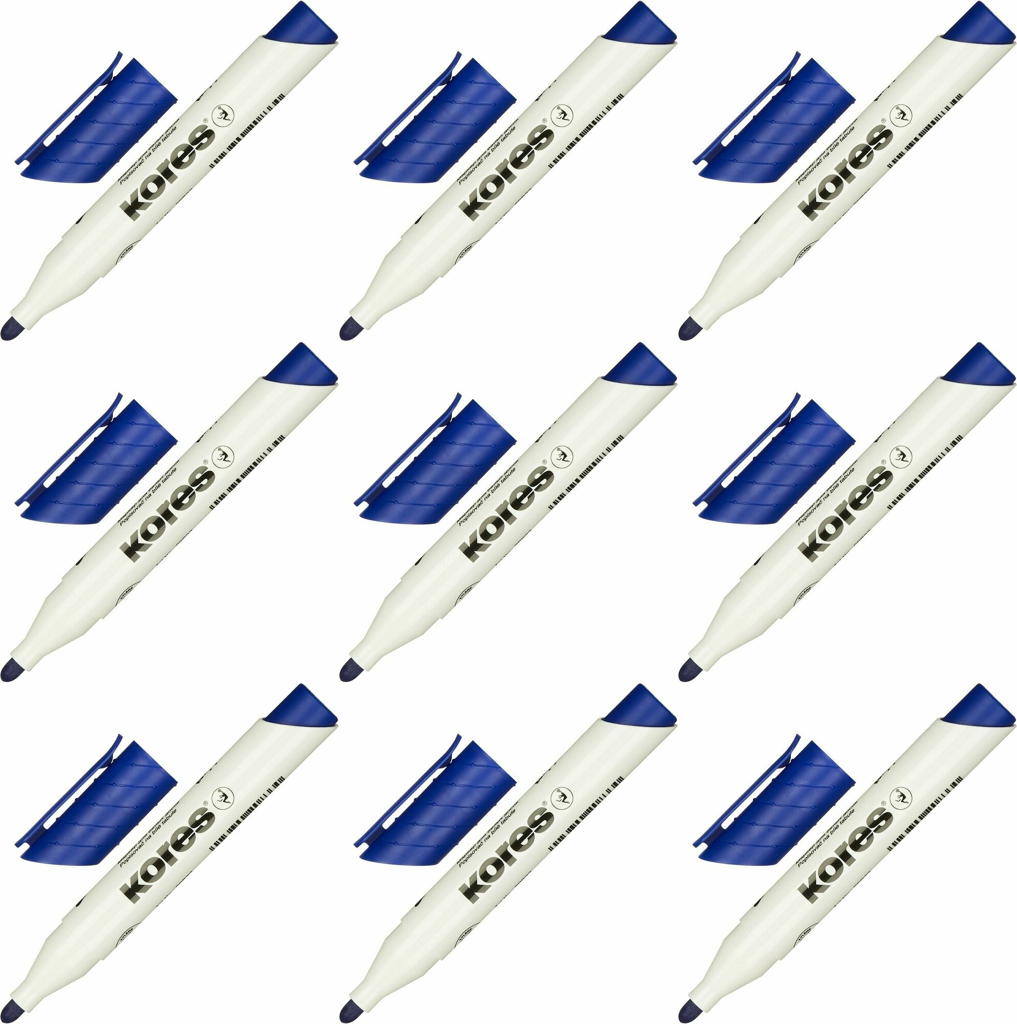 Kores Маркер для белых досок Синий, 3 мм, 9 шт
