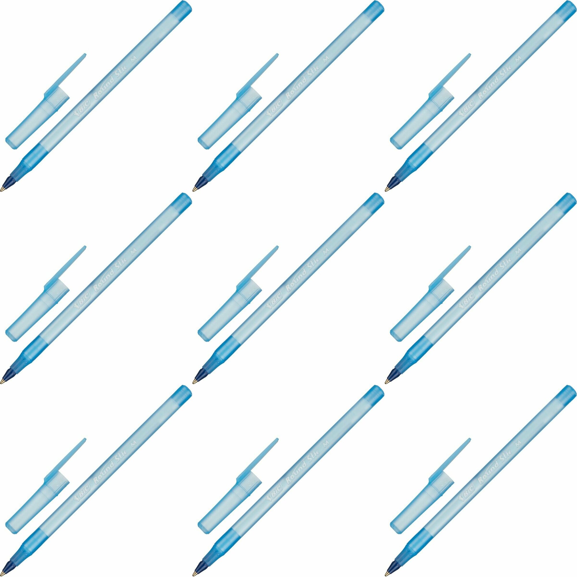 Bic Ручка шариковая неавтоматическая Раунд Стик синяя, 0,32 мм, 9 шт