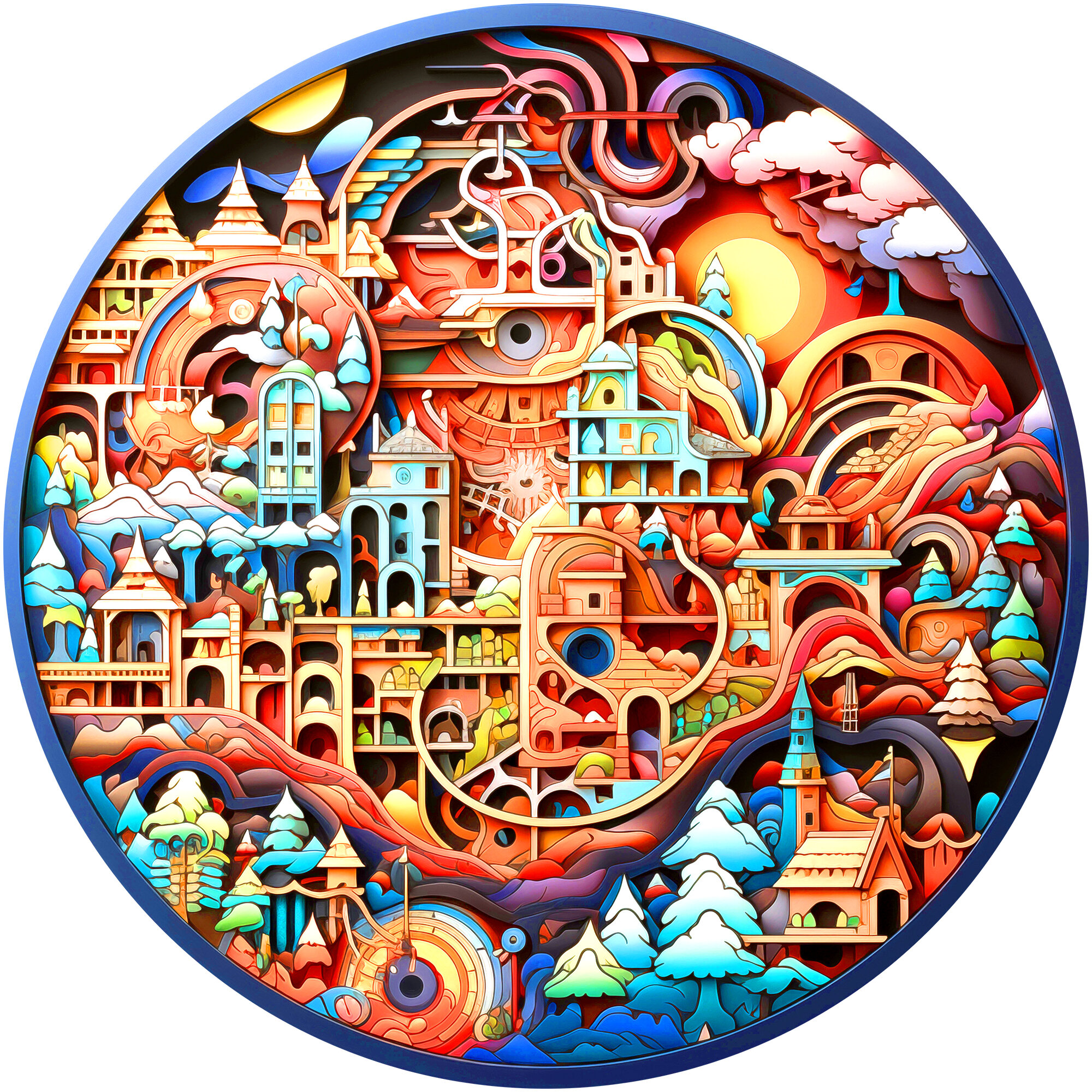 Деревянный пазл коллекции "Мир абстракций" / 30х30см, 168 деталей / Подарок для взрослых и детей