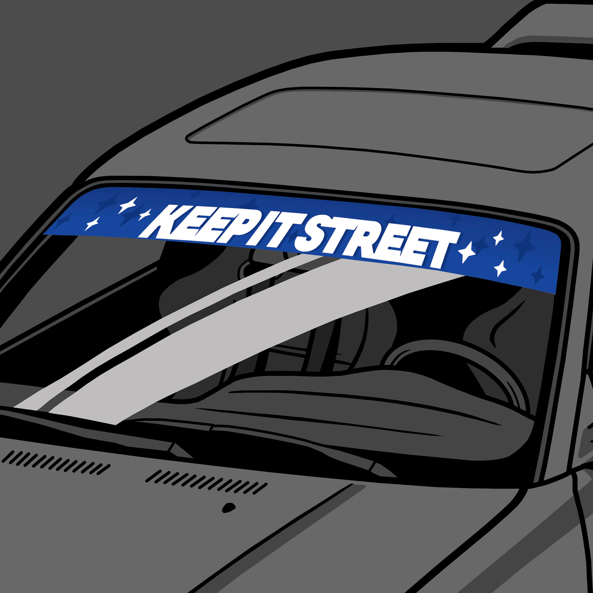 Наклейка на лобовое стекло Keep it street, JDM лобаш / Resource Stickers