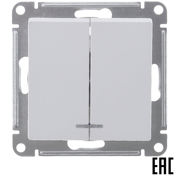 Механизм Atlas Design ATN001353 выключателя 2 кл. с подсветкой скрытая проводка лотос Schneider Electric