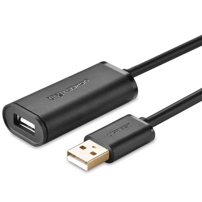 Кабель Ugreen US121 USB 2.0 Active Extension Cable (10 метров) чёрный (10321)
