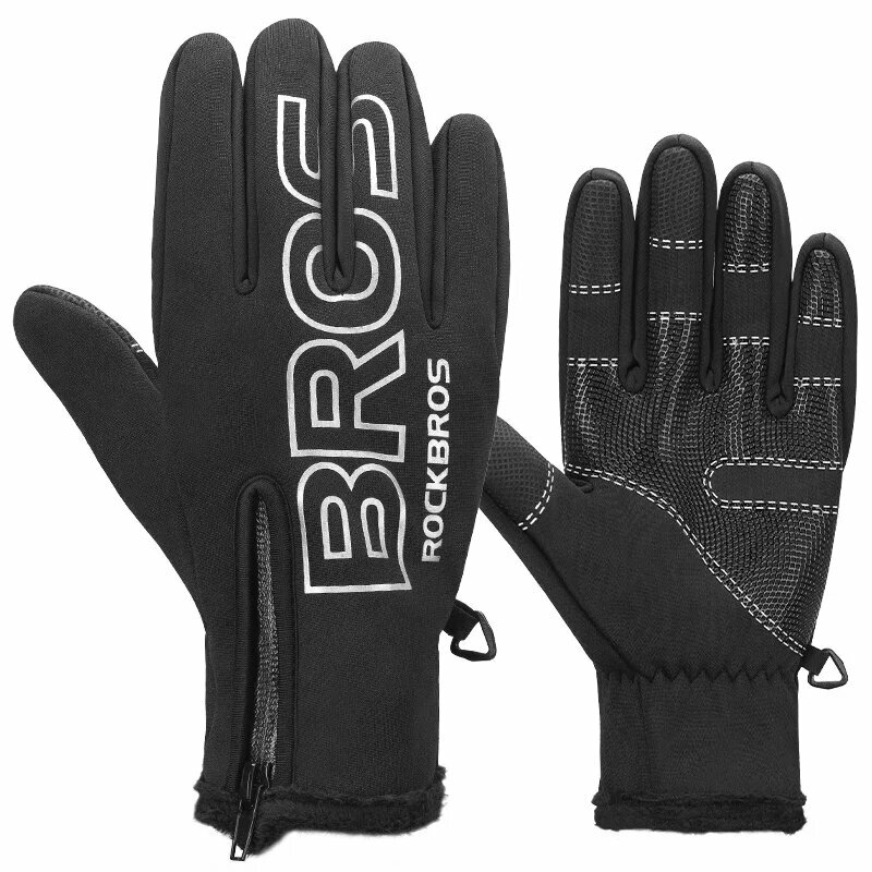 ROCKBROS Теплые водонепроницаемые перчатки для велоспорта M
