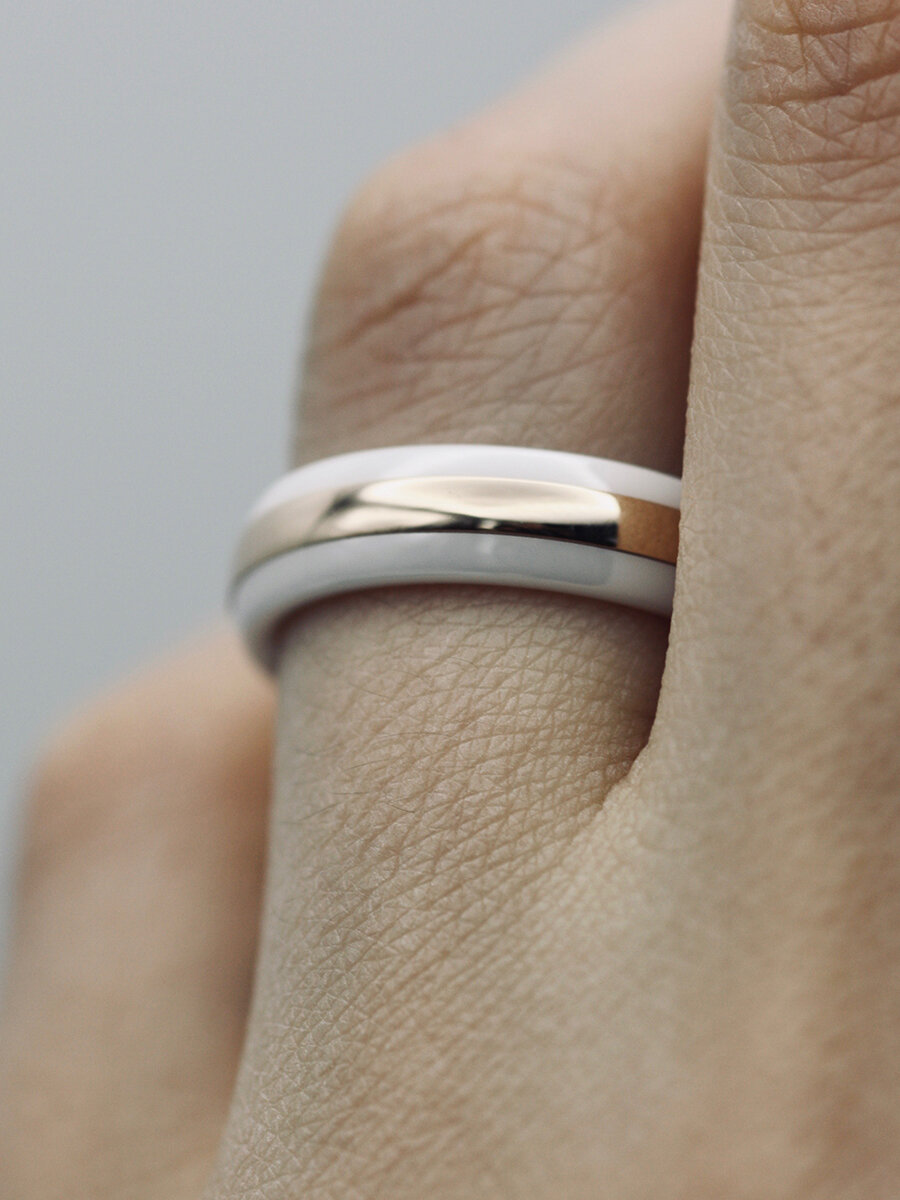 Кольцо обручальное, красное золото, 585 проба