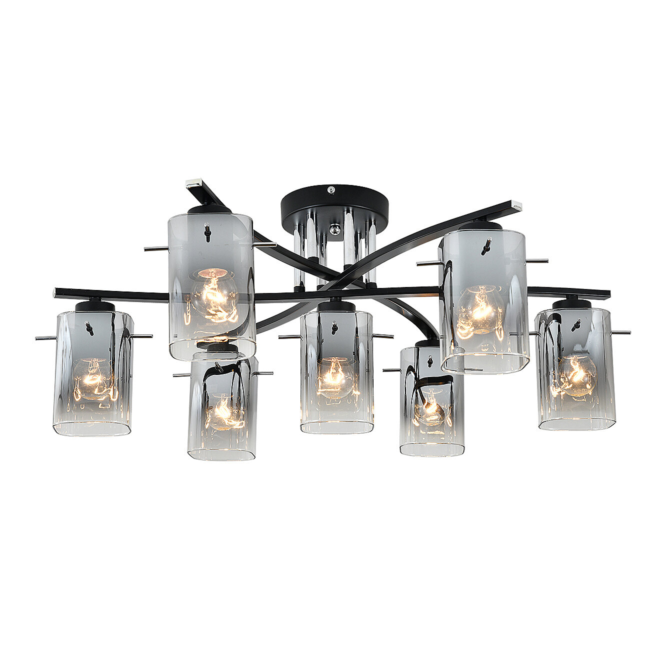 Потолочная люстра Escada Iberis 1101/7P Black, E27, кол-во ламп:7шт, Черный