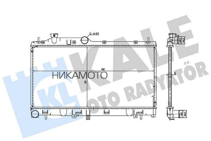 KALE 362365 Радиатор охлаждения двигателя SUBARU FORESTER S12 08- 2.0I/2.5I MT паяный