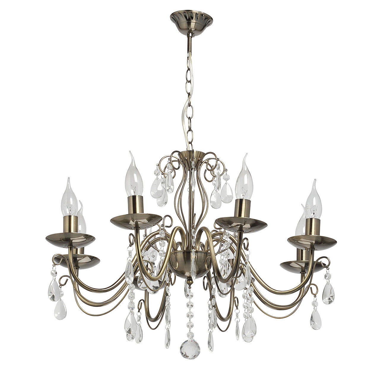 Подвесная люстра De Markt Аврора 371015408, E14, кол-во ламп:8шт, Бронза