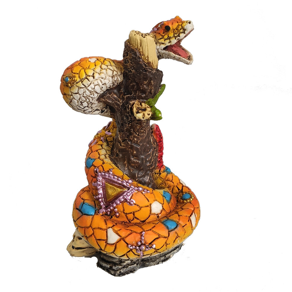 Фигурка змея-мозайка с открытой пастью сувенирная декоративная для дома и сада (акрил) 5*5*9см 716731/SGZ014