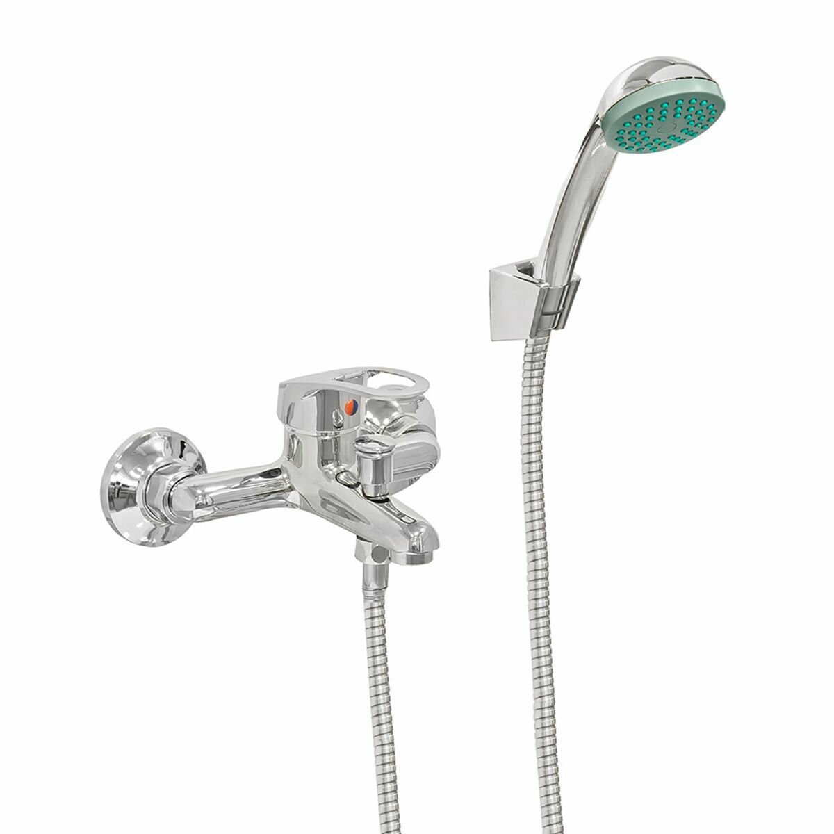 Смеситель для ванной с душем Roegen RB110D, цинковый, с переключателем, хромированный.