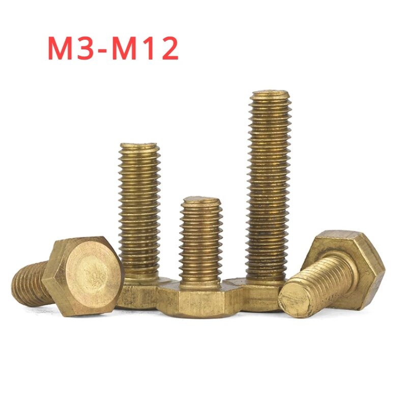M3 M4 M5 M6 M8 M10 M12 Латунный болт с плоской головкой Внешний шестигранный болт Метрическая резьба Внешний шестигранный винт