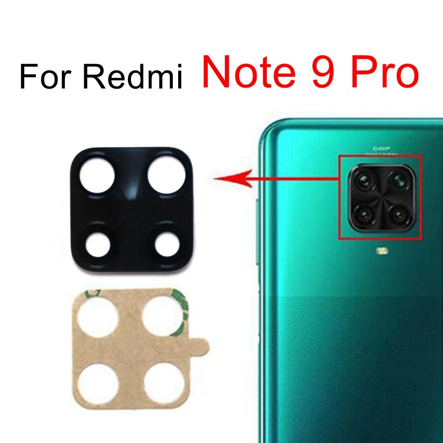 2 шт./лот, стеклянная крышка объектива задней камеры для Xiaomi Redmi 9 9A 9C 9T Redmi Note 9 Pro