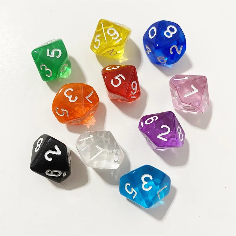 Игральные кости D10 набор из 10 штук D10tell us the color