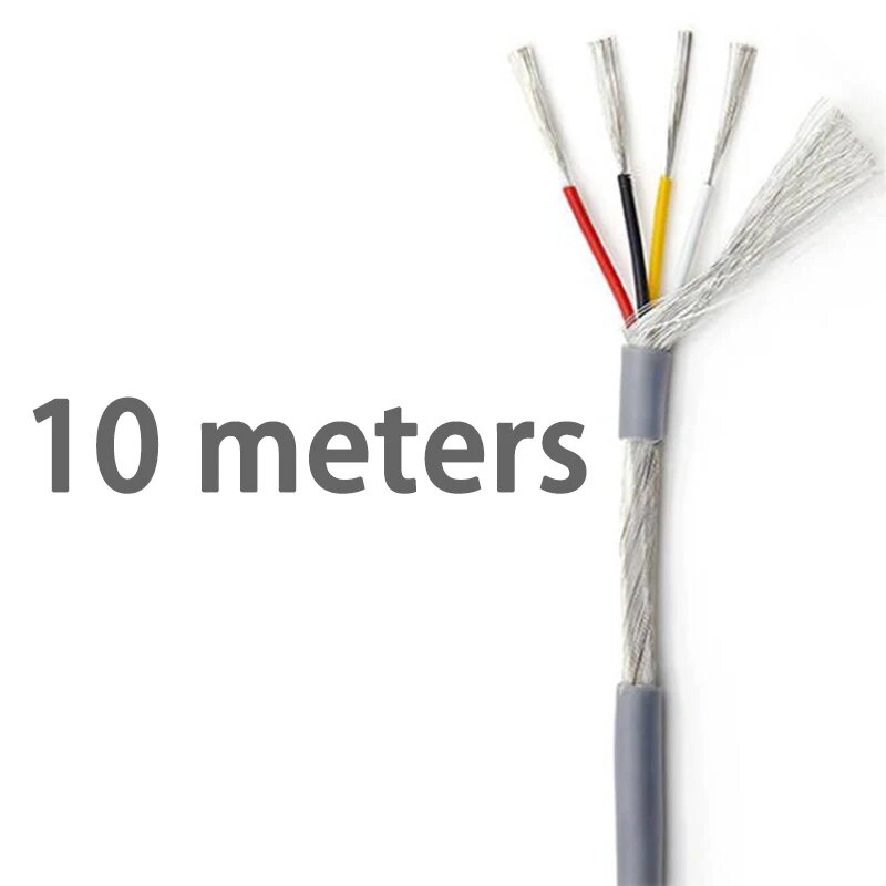 Экранированный провод 2 жил. 26AWG, 10 метров, серый
