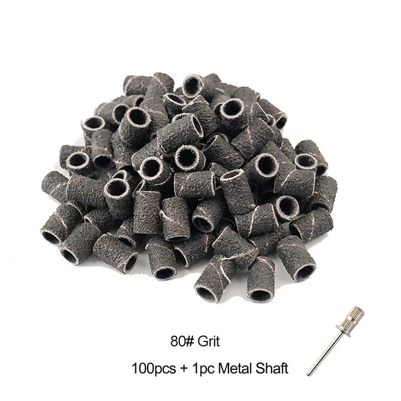 50/100 шт, шлифовальные кольца для ногтей, электрические маникюрные сверла для ногтей, зернистость 80/120/180/240, аксессуары для удаления УФ-гель-лака, инструмент