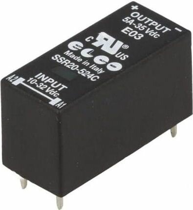 Реле ELCO SSR20-524C Реле: полупроводниковое SPST-NO Uупр: 10-32ВDC 5А 0-35ВDC 1шт