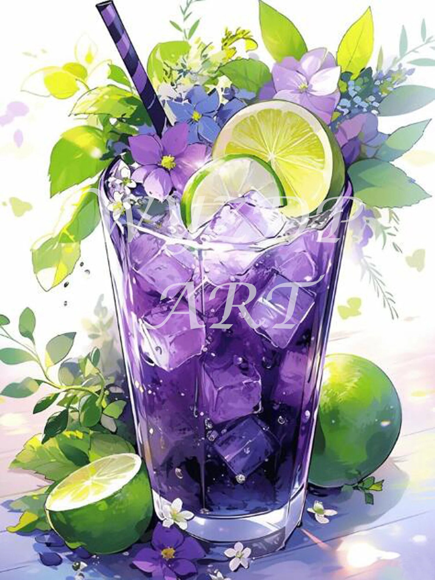 Алмазная живопись "Сказочная пыль", полный набор Фиолетовый, 30x40cmCrystalSquare, WYZ20240401-H