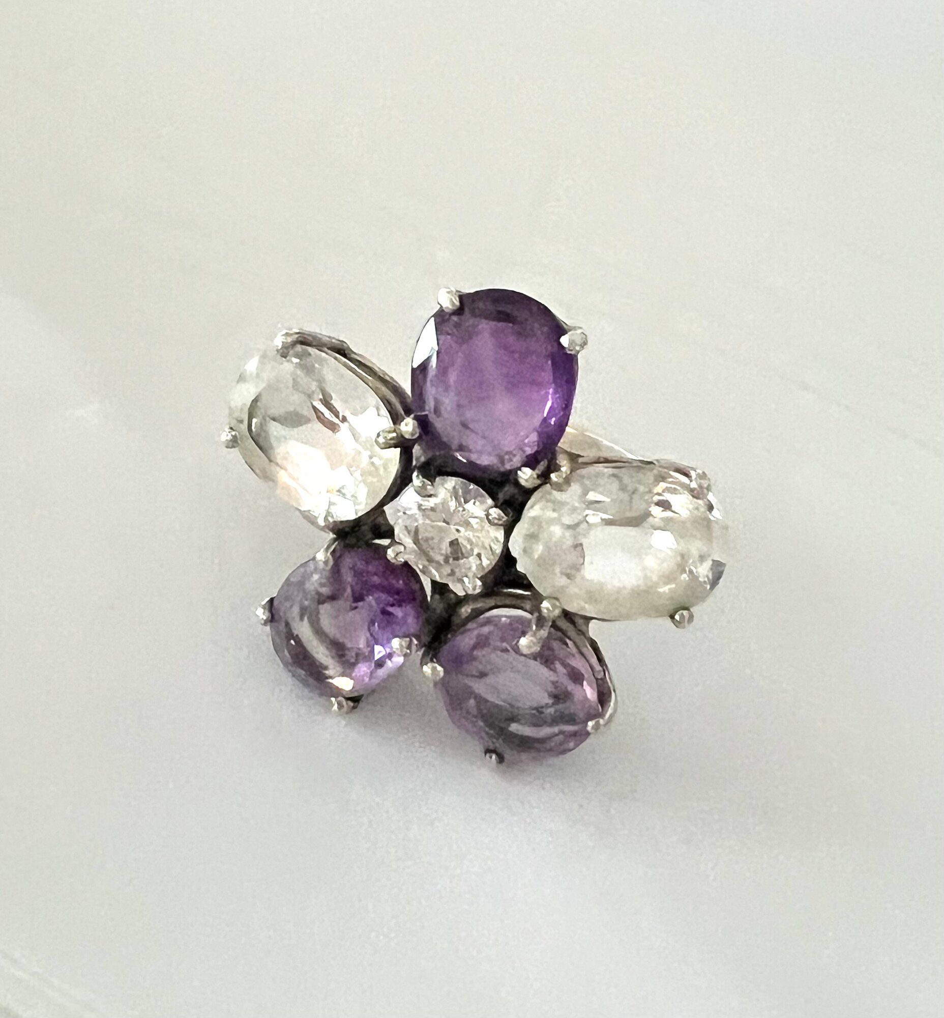 Кольцо Авторская мастерская, аметист, топаз