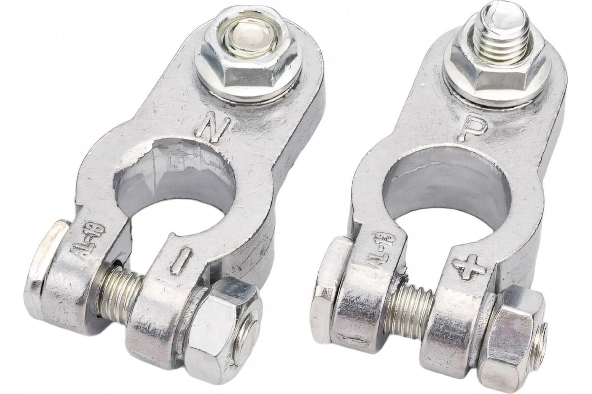 General Technologies Клеммы для АКБ к-т 2 шт. ("+" "-") Тип EURO болт с гайкой GT-BT06