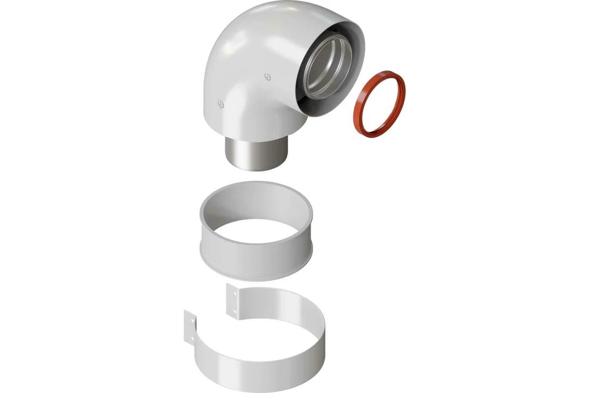 KRATS Промежуточный отвод 90° для труб 60/100 наружный диаметр PK-90 фитинг