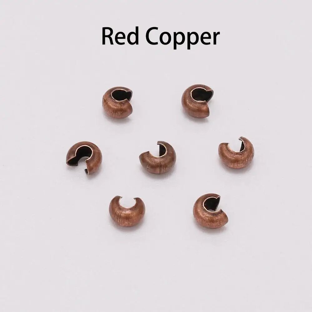 Золотые обжимные бусины St.kunkka 3 4 5 мм 3mm, Antique Red