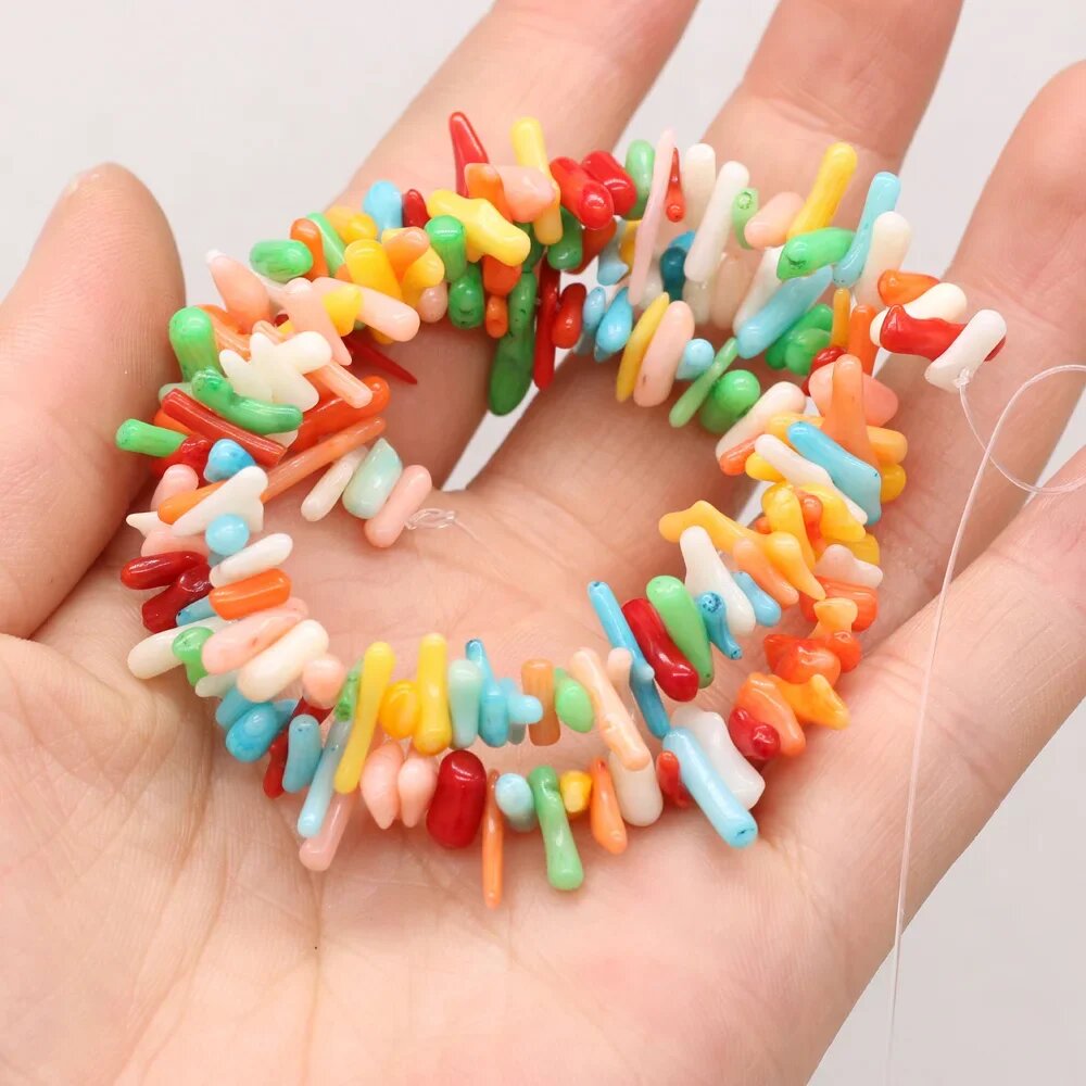 Коралловые бусины из натурального камня LE SKY Color mixing