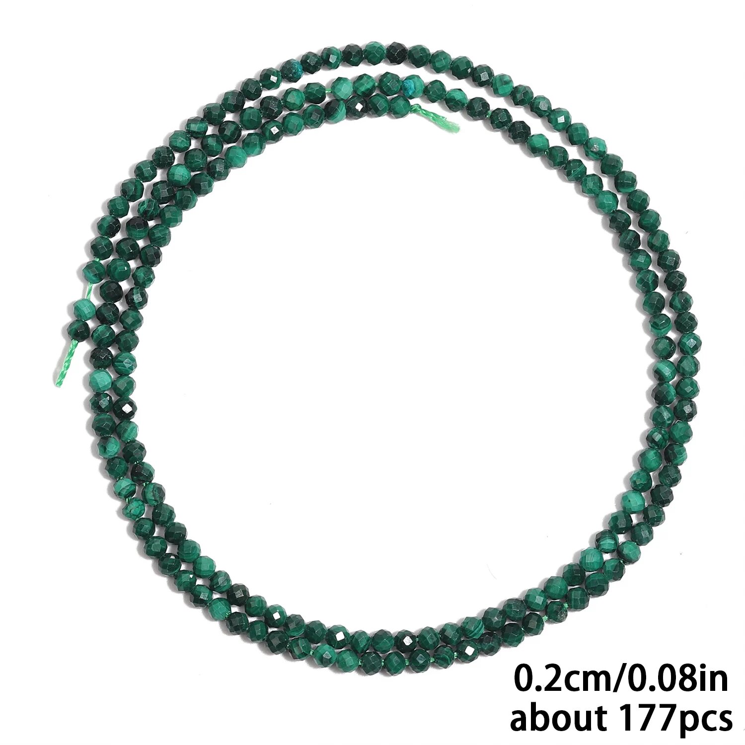 Бусины малахит граненая 2 мм, 177 шт.
