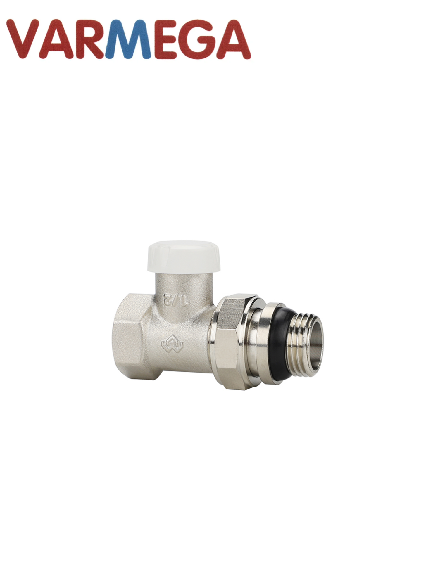 Запорный радиаторный клапан (вентиль) ручной регулировки Varmega VM10311, 1/2" ВР-НР, прямой