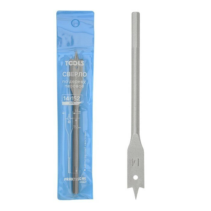 Сверло по дереву перовое 14х152 мм PRAKTISCHE TOOLS
