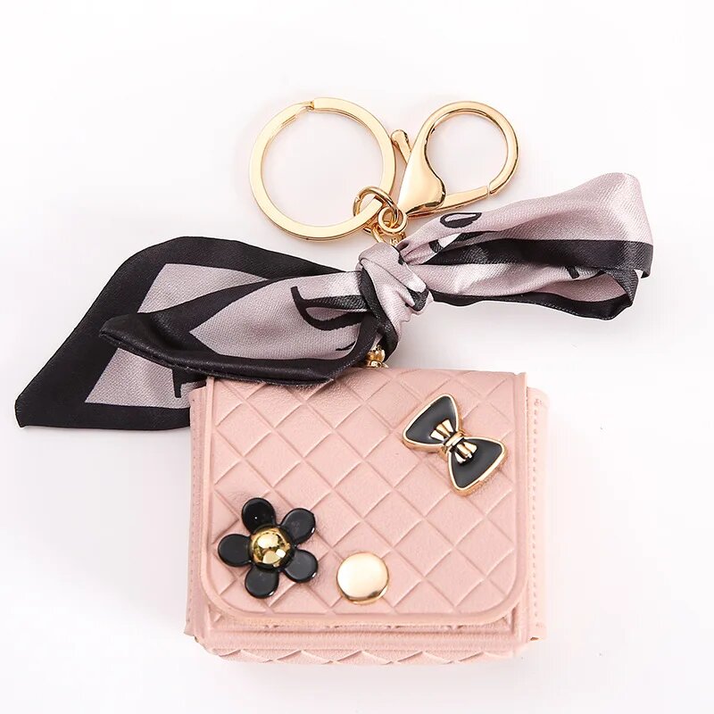 Модная кожаная сумка для хранения наушников, мини- брелок, однотонный чехол с подвеской для наушников, чехол для Bluetooth-гарнитуры