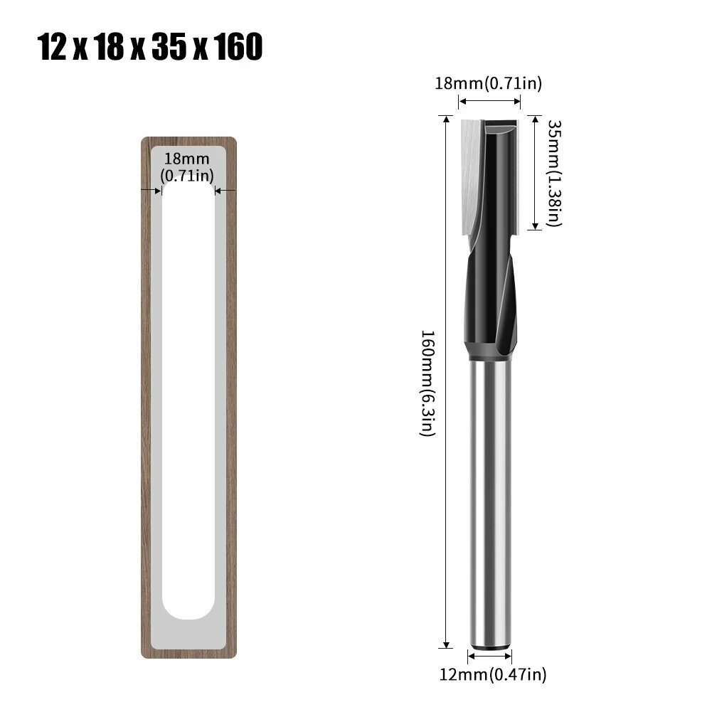 Концевая фреза длиной 12 мм со спиральным хвостовиком диаметром 16 мм 17 мм 1 мм 8 мм 12X18X35X160
