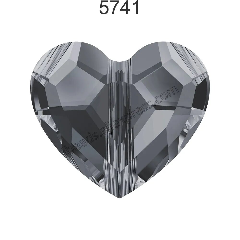 Сердечко хрустальное Swarovski 5741, 12mm, Crystal 001 SINI 2x