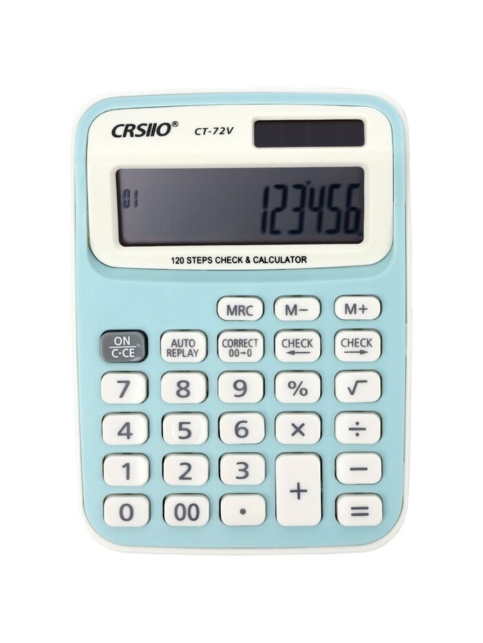 Калькулятор настольный 12-разрядный CT-72V, голубой