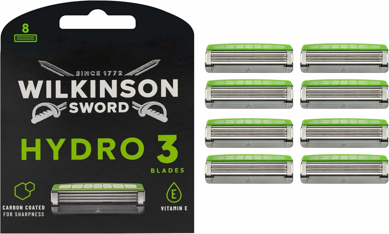 Wilkinson Sword Hydro 3 Skin Protection / Сменные кассеты для бритв HYDRO , 8 шт.