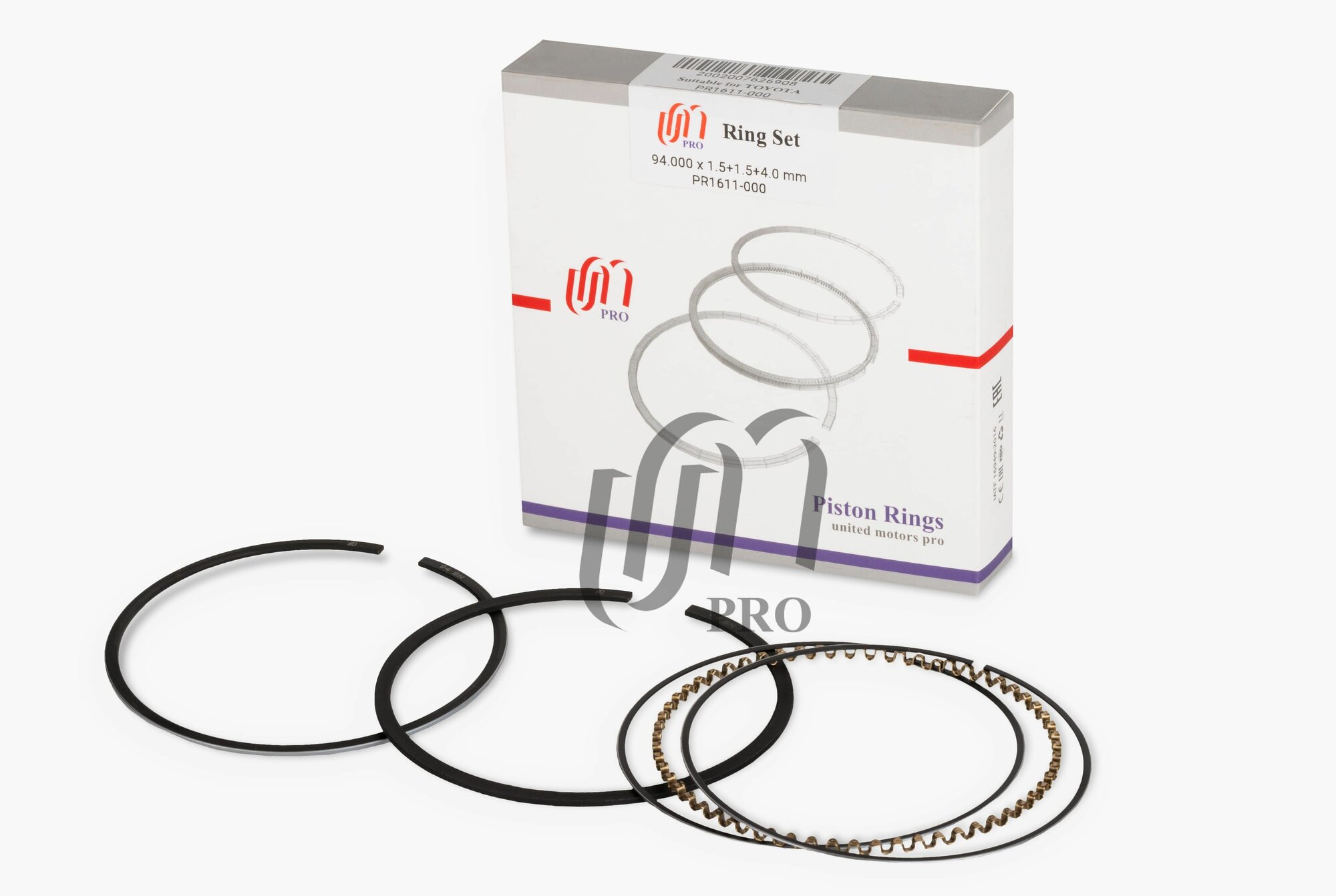 Кольца поршневые STD Toyota 2UZ-FE d94.0 STD (1.5-1.5-4.0) (13011-50141) на 1 цил. UMpro