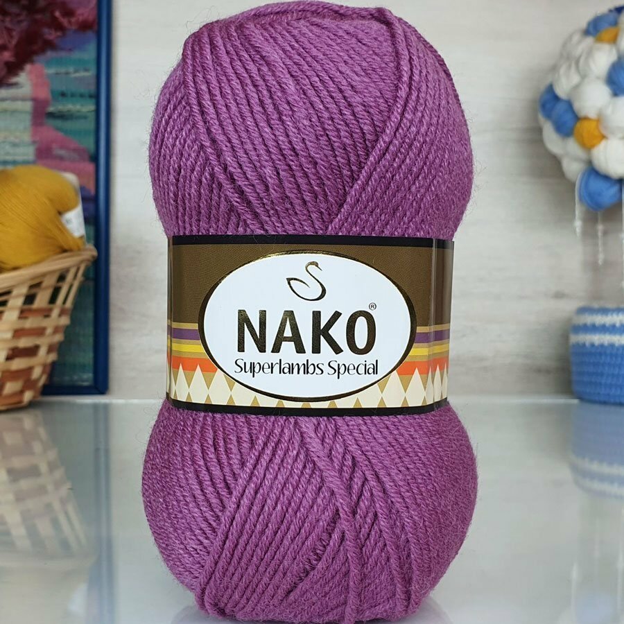 Пряжа Nako SUPERLAMBS SPECIAL 1048 увяд. роза (5 мотков)