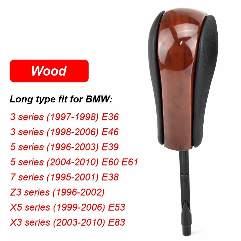 Деревянная ручка переключения передач Wood-Long для BMW E36 E38 E39 E46 E53 E60