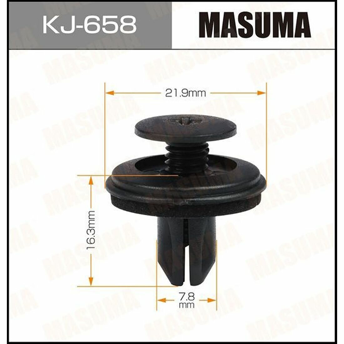 Клипса автомобильная (автокрепеж) для японских автомобилей Masuma KJ-658 50шт.